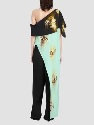 Proenza Schouler Haya Printed One-shoulder Tunic Top