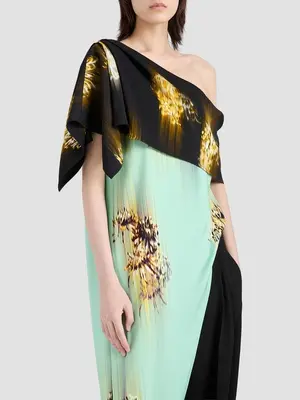 Proenza Schouler Haya Printed One-shoulder Tunic Top