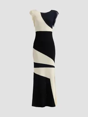Proenza Schouler Saskia Colorblocked Fringe Dress