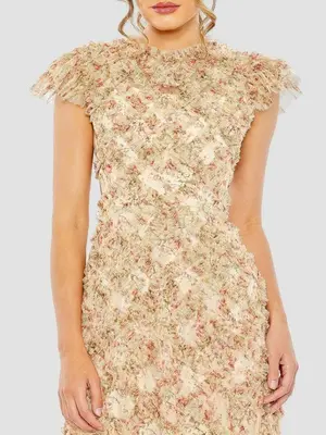Mac Duggal Floral Ruffle Cocktail Dress