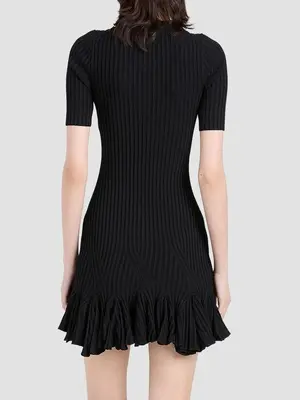 Proenza Schouler Leandra Ribbed Godet-hem Minidress