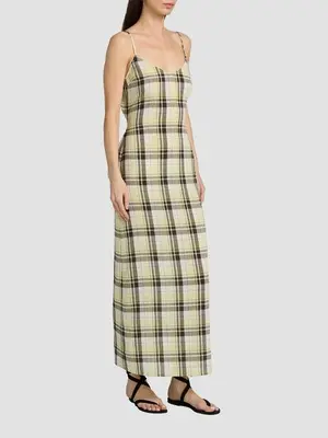 Proenza Schouler White Label Evelyn Plaid Gauze Maxi Dress