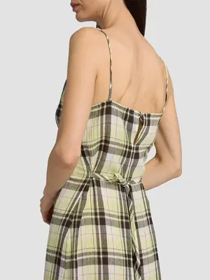 Proenza Schouler White Label Evelyn Plaid Gauze Maxi Dress