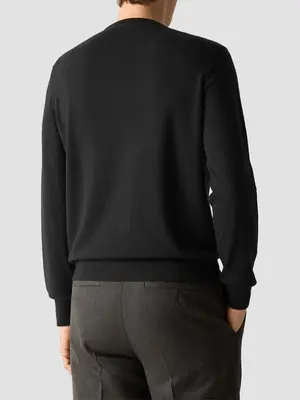 Zegna Oasi Cashmere Crewneck Sweater - Black