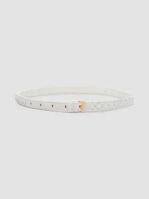 Bottega Veneta Watch Intrecciato Belt - Chalk