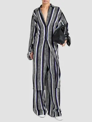 Proenza Schouler Amira Striped Silk Shirtdress