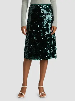 Vince Lucite Sequined Midi-skirt