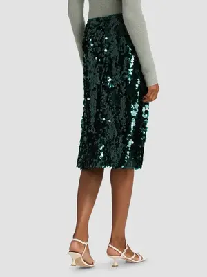 Vince Lucite Sequined Midi-skirt