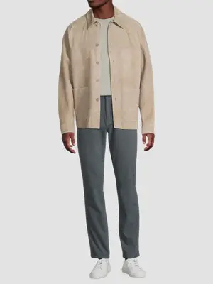 Vince Suede Button-front Shirt Jacket