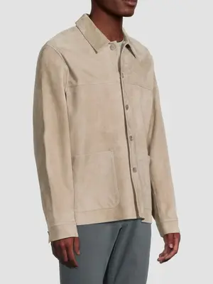 Vince Suede Button-front Shirt Jacket