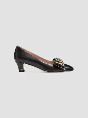Valentino Garavani Bowow 45mm Pumps In Kidskin With Studs - Black