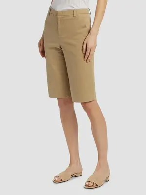 Vince Stretch-cotton Mid-rise Bermuda Shorts