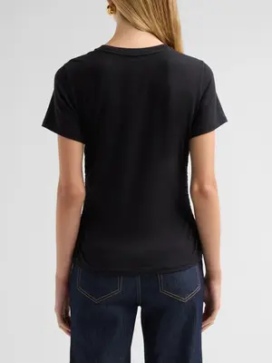 Cinq À Sept Jasper Button-shoulder Stretch-cotton T-shirt - Black