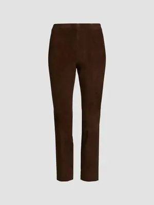 Vince Suede Split-hem Crop Pants - Chocolate