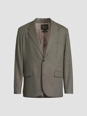 Vince Wool Flannel Single-breasted Blazer - Medium Heather Grey