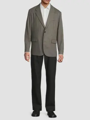 Vince Wool Flannel Single-breasted Blazer