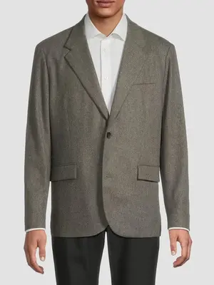 Vince Wool Flannel Single-breasted Blazer