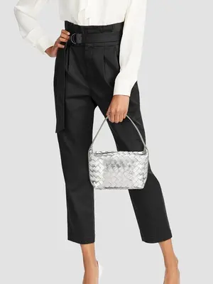 Bottega Veneta Mini Wallace Metallic Leather Top Handle Bag