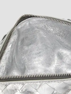 Bottega Veneta Mini Wallace Metallic Leather Top Handle Bag