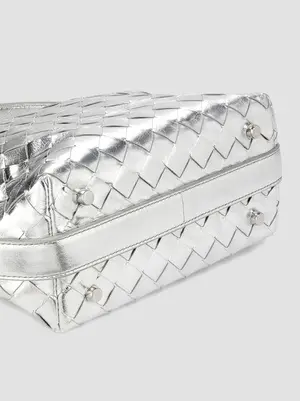 Bottega Veneta Mini Wallace Metallic Leather Top Handle Bag