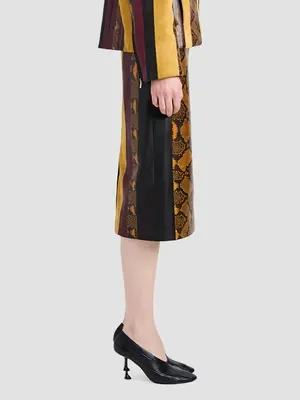 Proenza Schouler Sirine Pieced Leather Knee-length Skirt