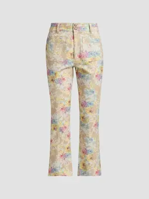 Cinq À Sept Ikat Bouquet Dorothea Floral Crop Jeans