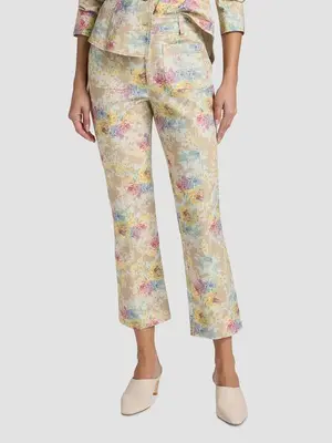 Cinq À Sept Ikat Bouquet Dorothea Floral Crop Jeans