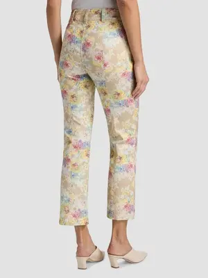 Cinq À Sept Ikat Bouquet Dorothea Floral Crop Jeans