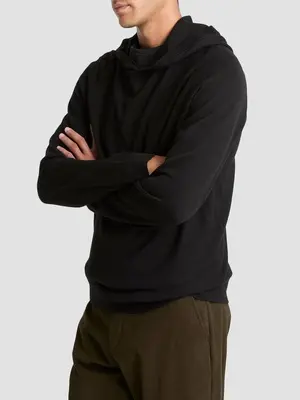 Vince Wool-cashmere Relaxed-fit Hoodie - Black