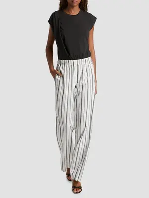 Vince Draped Cotton Top - Black