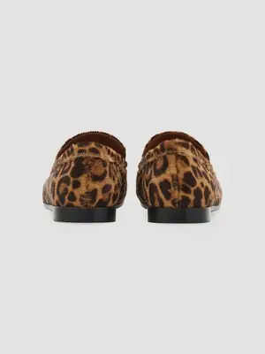 FERRAGAMO Soldy -print Calf Hair Leather Loafers