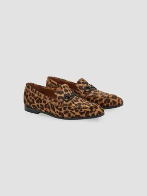 FERRAGAMO Soldy -print Calf Hair Leather Loafers