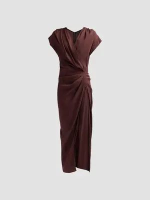 Proenza Schouler Bettina Linen-blend Draped Midi-dress