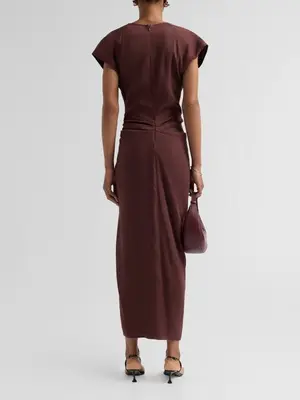 Proenza Schouler Bettina Linen-blend Draped Midi-dress