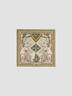 FERRAGAMO Leopard-print Silk Scarf - Olive