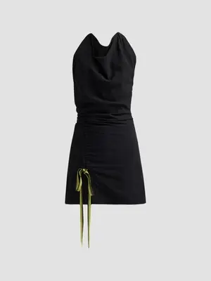 Proenza Schouler Melia Crinkle Halter Top - Black