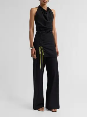 Proenza Schouler Melia Crinkle Halter Top