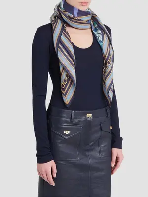 FERRAGAMO Leopard-print Cashmere Scarf