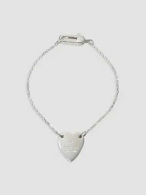 Gucci Heart Charm Sterling Bracelet - Silver