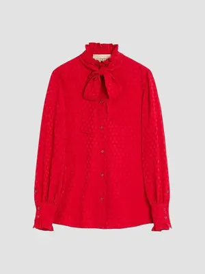 Valentino Garavani Crepe De Chine Shirt With Cour De Coeur Print - Paris