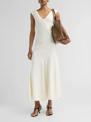 Proenza Schouler Romana Double-face Crepe Midi-dress
