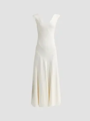Proenza Schouler Romana Double-face Crepe Midi-dress - Alabaster
