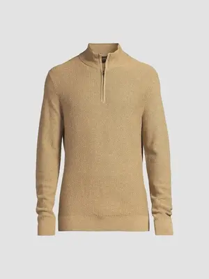 Vince Geo-jacquard Quarter-zip Sweater