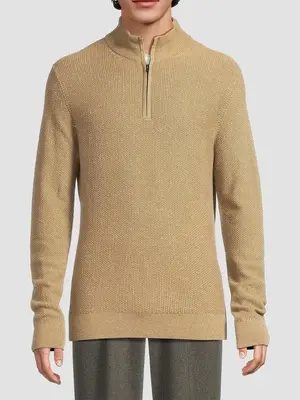 Vince Geo-jacquard Quarter-zip Sweater