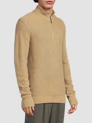 Vince Geo-jacquard Quarter-zip Sweater