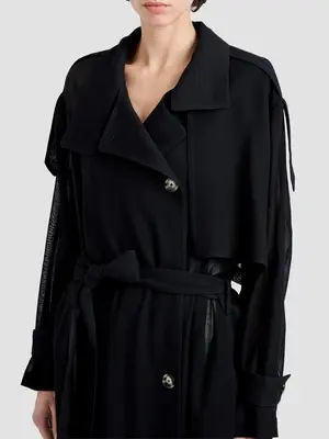 Proenza Schouler Esha Sheer Wool Coat
