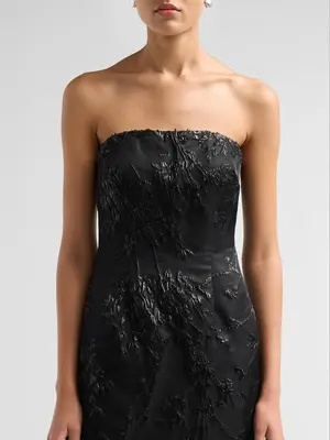 Rene Ruiz Collection Embellished Jacquard Strapless Gown
