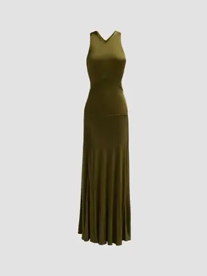 Proenza Schouler Naia Satin Jersey Maxi Dress