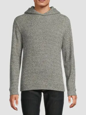 Vince Brushed Waffle-knit Hoodie
