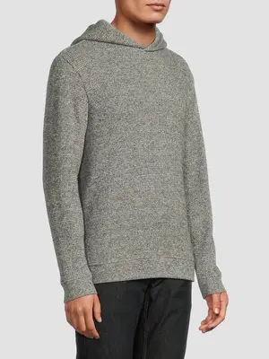 Vince Brushed Waffle-knit Hoodie